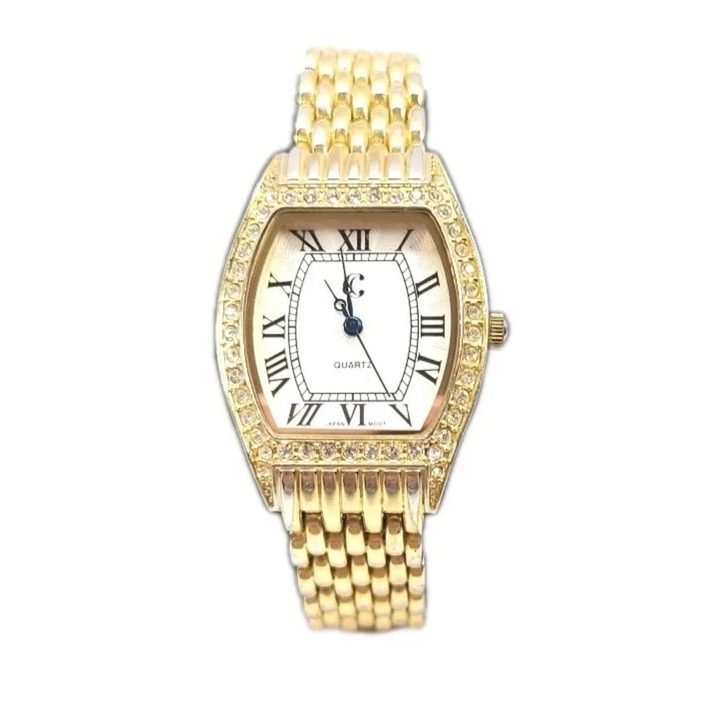 Charming Charlie | Accessories | Womens Goldtone Rhinestone Bezel Roman ...